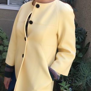Zara | Jackets & Coats | Pastel Yellow Zara Viscose Coat | Poshmark